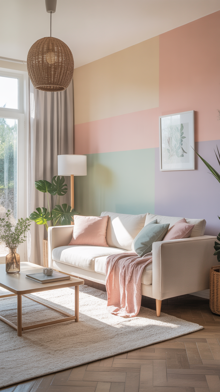 22+ Colorful Living Room Feature Walls That Instantly Uplift Your Space ...