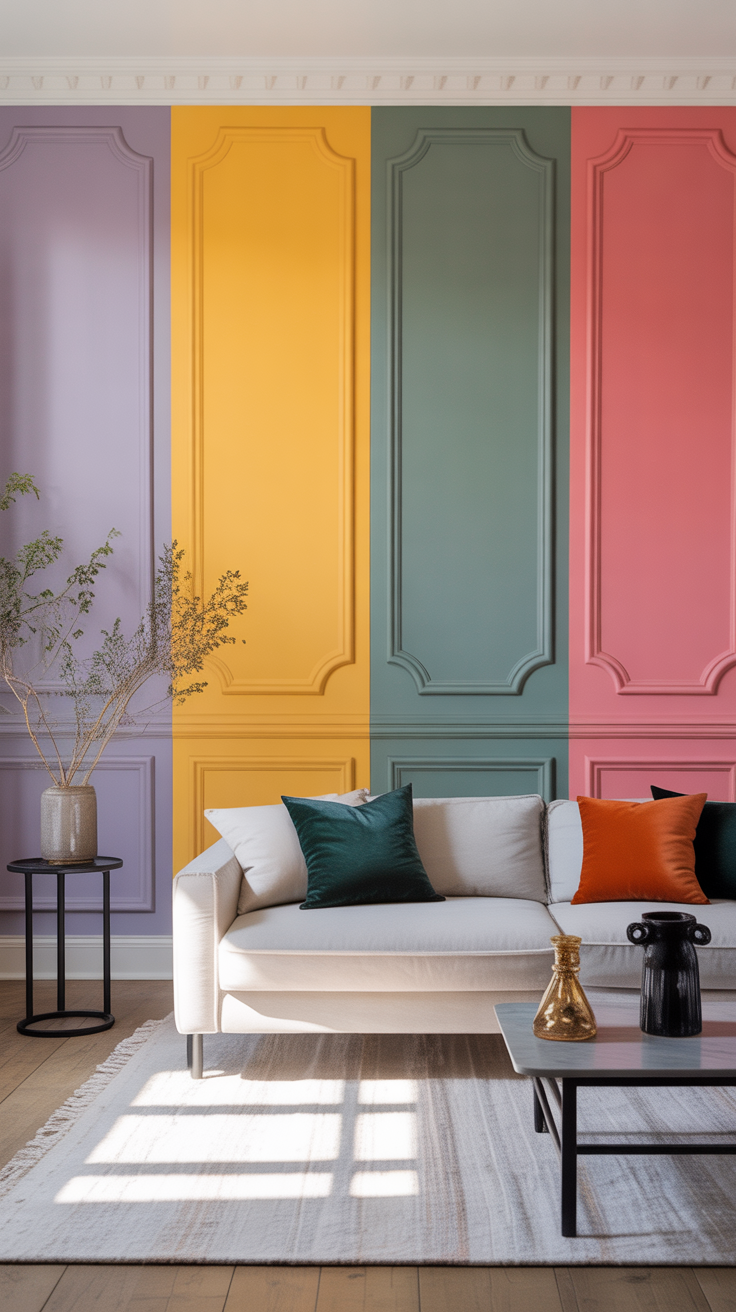 22+ Colorful Living Room Feature Walls That Instantly Uplift Your Space ...